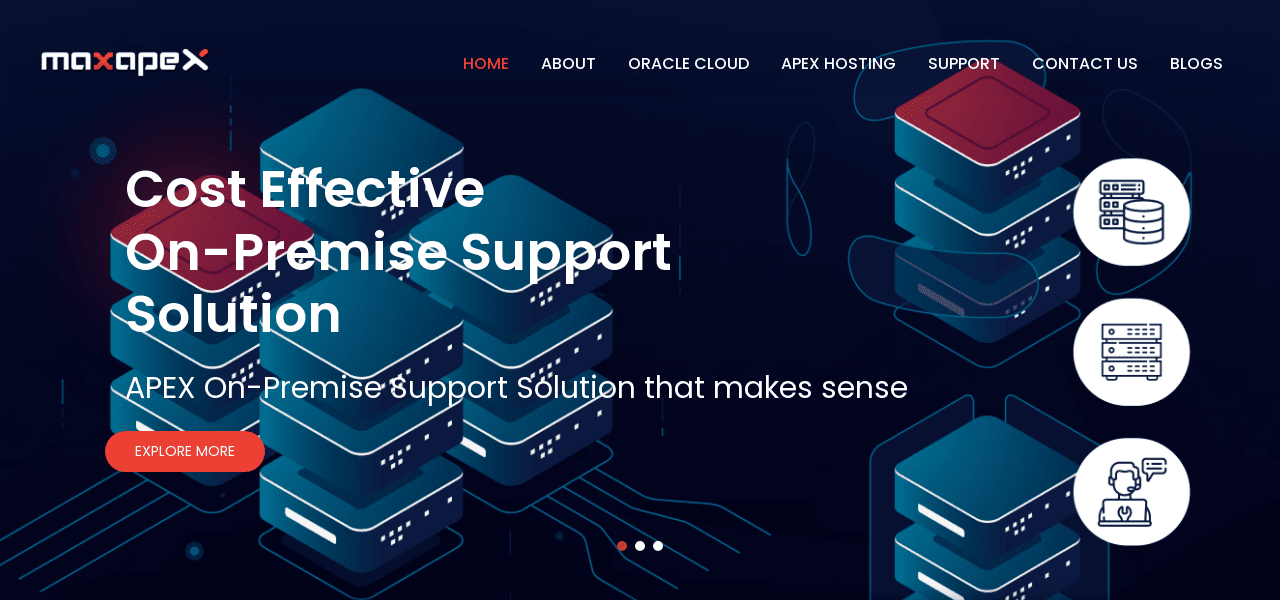 Oracle APEX nuvem hospedagem Serviço - MaxAPEX