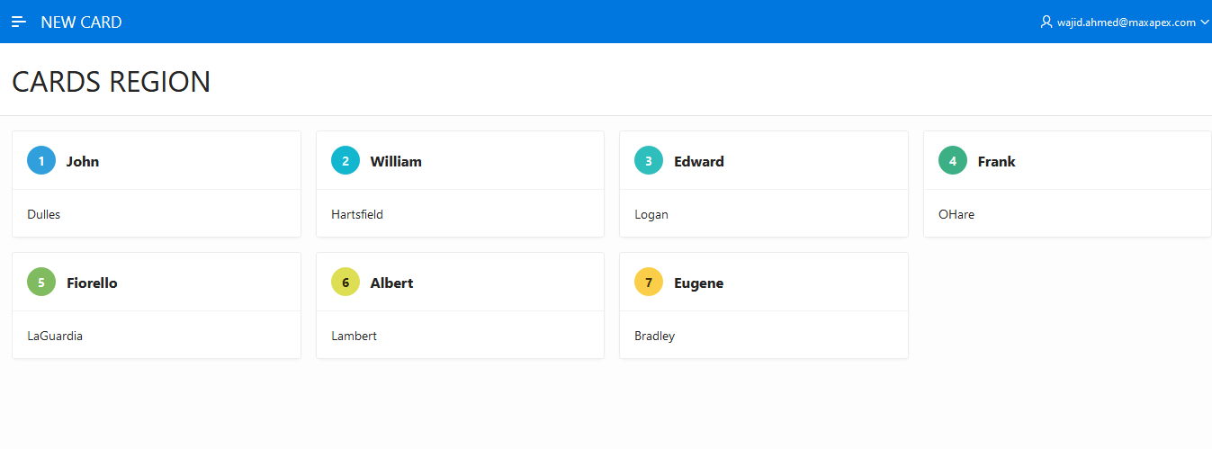 New Cards Region in Oracle APEX 20.2