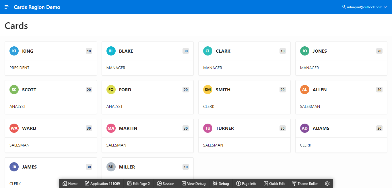 New Cards Region in Oracle APEX 20.2 - MaxAPEX